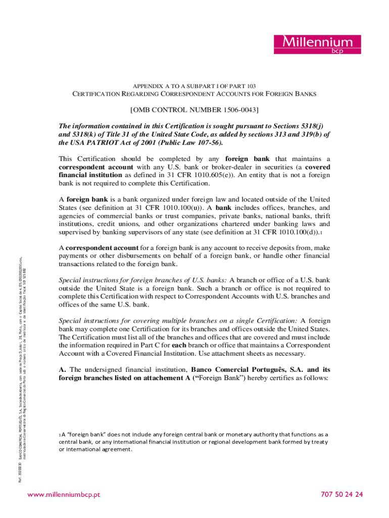 Fillable Online 31 CFR Appendix A to Subpart I of Part 103 - Content ...