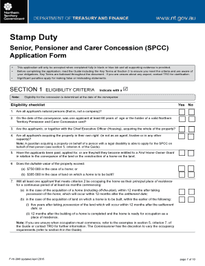 Fillable Online Stamp Duty Senior, Pensioner and Carer Concession (SPCC) Guide to the ...