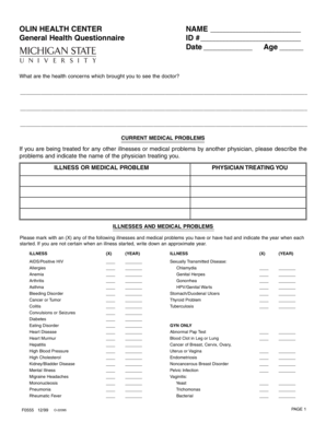 Fillable Online olin msu 002396 GenHealthQuest - Olin Health Center ...