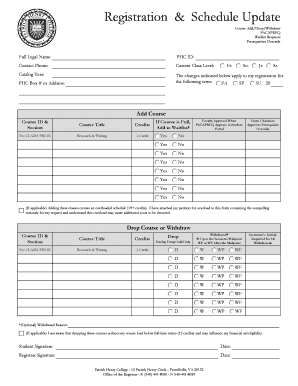 Fillable Online phc Registration & Schedule Update - Patrick Henry ...