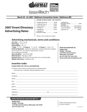Fillable Online NFMT-MSX Promo Packet 07-Ads Fax Email Print - pdfFiller