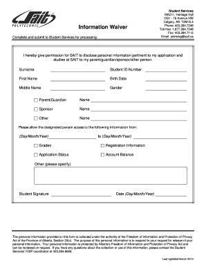 Fillable Online Information Waiver Fax Email Print - pdfFiller