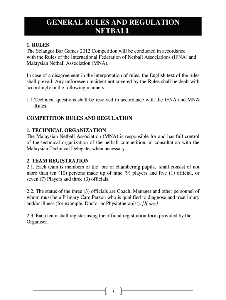 Fillable Online GENERAL RULES AND REGULATION Fax Email Print - pdfFiller