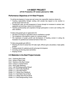 Fillable Online 4-h beef project - Cornell Cooperative Extension of ...