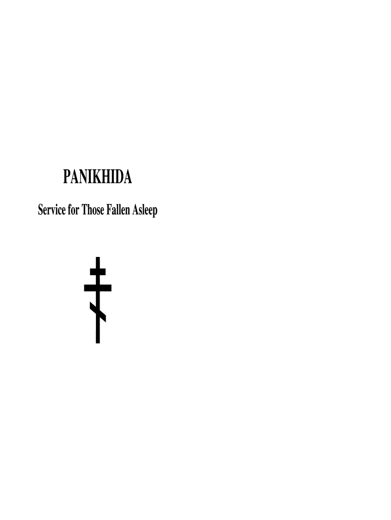 Panikhida Service for Those Fallen Asleep Form - Fill Online, Printable ...