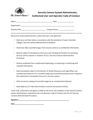 Fillable Online lcc ctc Security Camera System Administrator ...