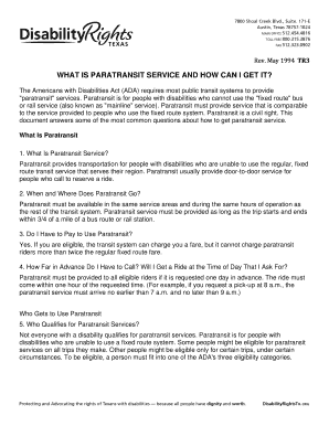 Fillable Online WHAT IS PARATRANSIT SERVICE AND HOW CAN I GET IT Fax ...