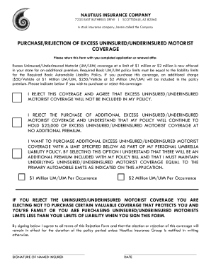 Fillable Online UM-UIM Election Form - The Insurance Center Fax Email ...