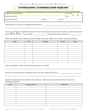 Fillable Online Fundraising Authorization Form and Frequently Asked ...