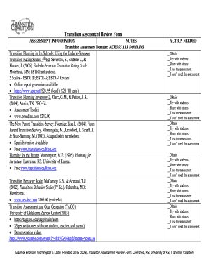 Fillable Online Transition Assessment Review Form Fax Email Print ...