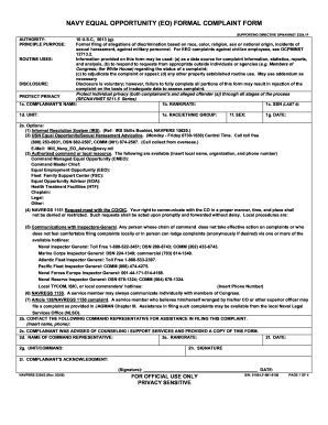 Fillable Online cnrc navy NAVPERS 53542 Navy Equal Opportunity EO ...