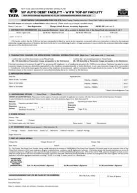 Fillable Online TATA SIP Auto Debit formpdf Fax Email Print - pdfFiller