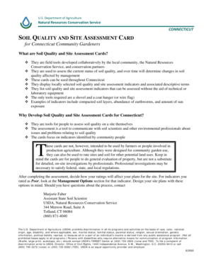 Fillable Online nrcs usda Soil Quality and Site Assessment Card for ...