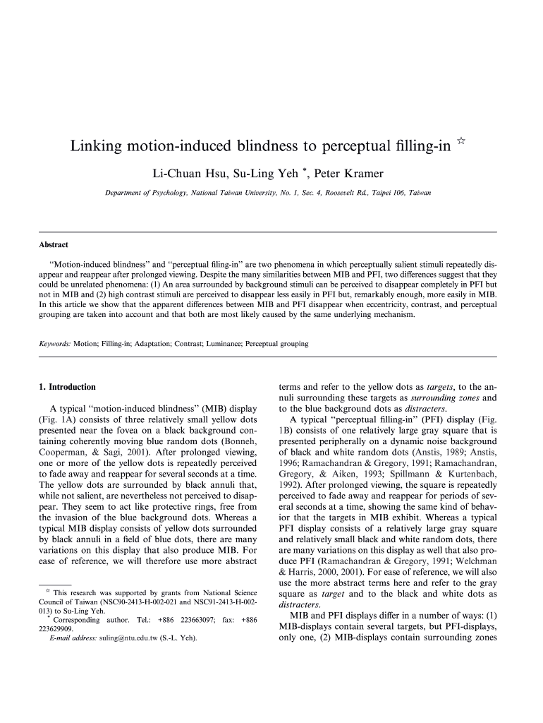 Fillable Online Linking motion-induced blindness to perceptual filling-in Fax Email Print ...
