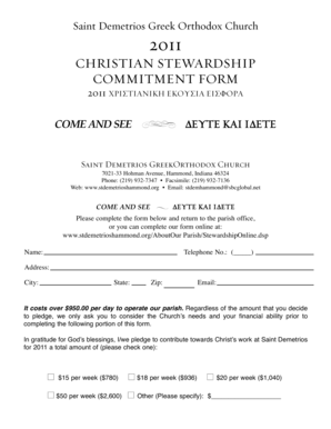 Fillable Online CHRISTIAN STEWARDSHIP COMMITMENT bFORMb Fax Email Print ...