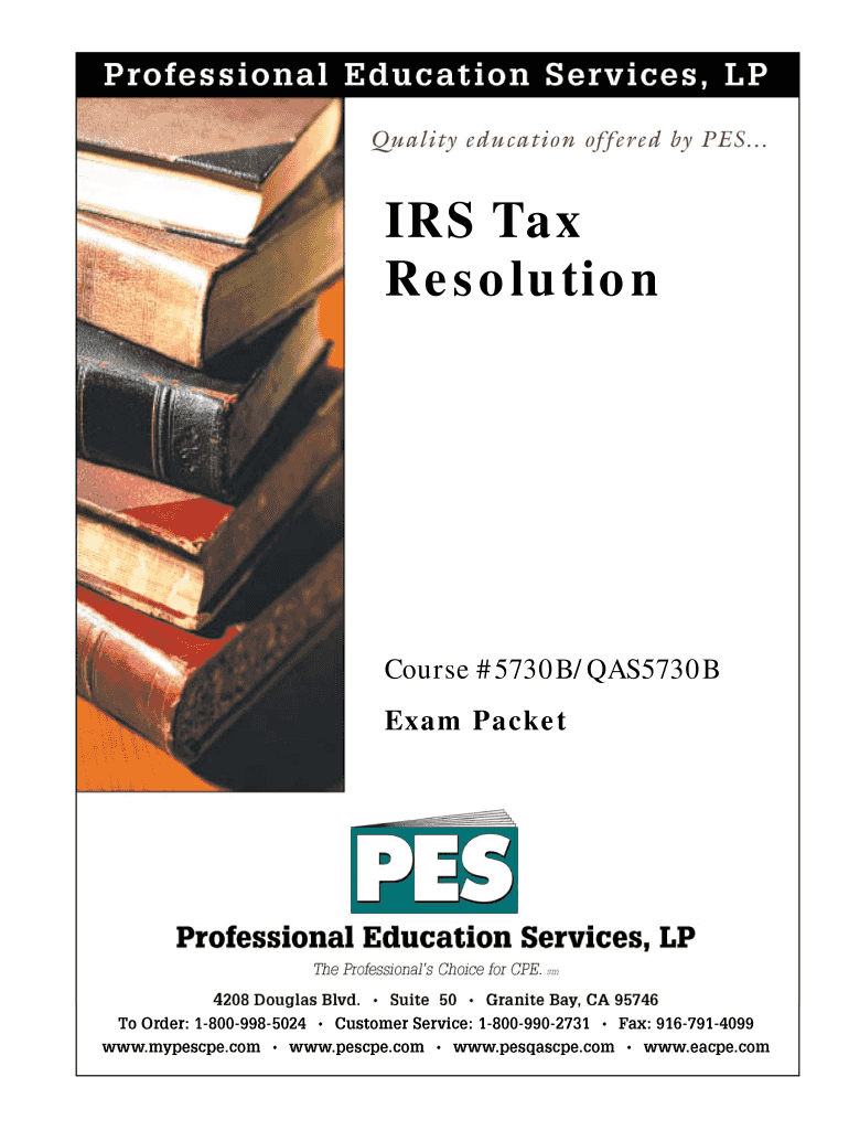 Fillable Online IRS Tax Resolution - Professional Education Services ...