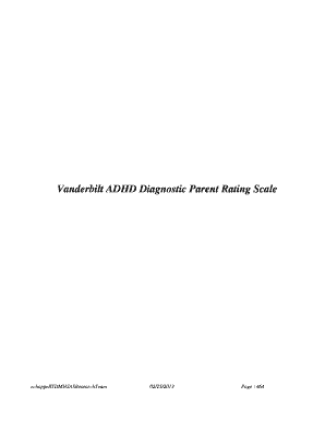 Fillable Online tn Vanderbilt ADHD Diagnostic Parent Rating Scale and ...