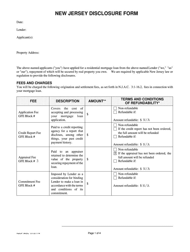 Fillable Online New jersey disclosure form - Welcome to Majestic Home ...