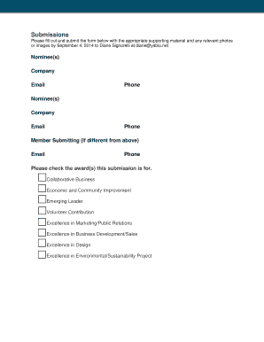 Fillable Online Celebration Awards Submission Form - MNCREW Fax Email ...