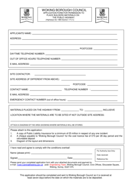 Fillable Online woking gov Download the Building materials ...