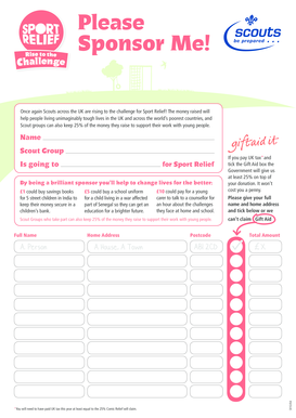 Fillable Online Please Sponsor Me - Scoutsorguk - The Scout Association ...