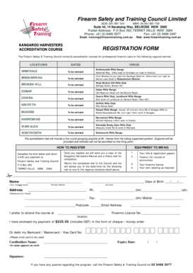 Fillable Online Firearm Safety and Training Council Limited Fax Email ...