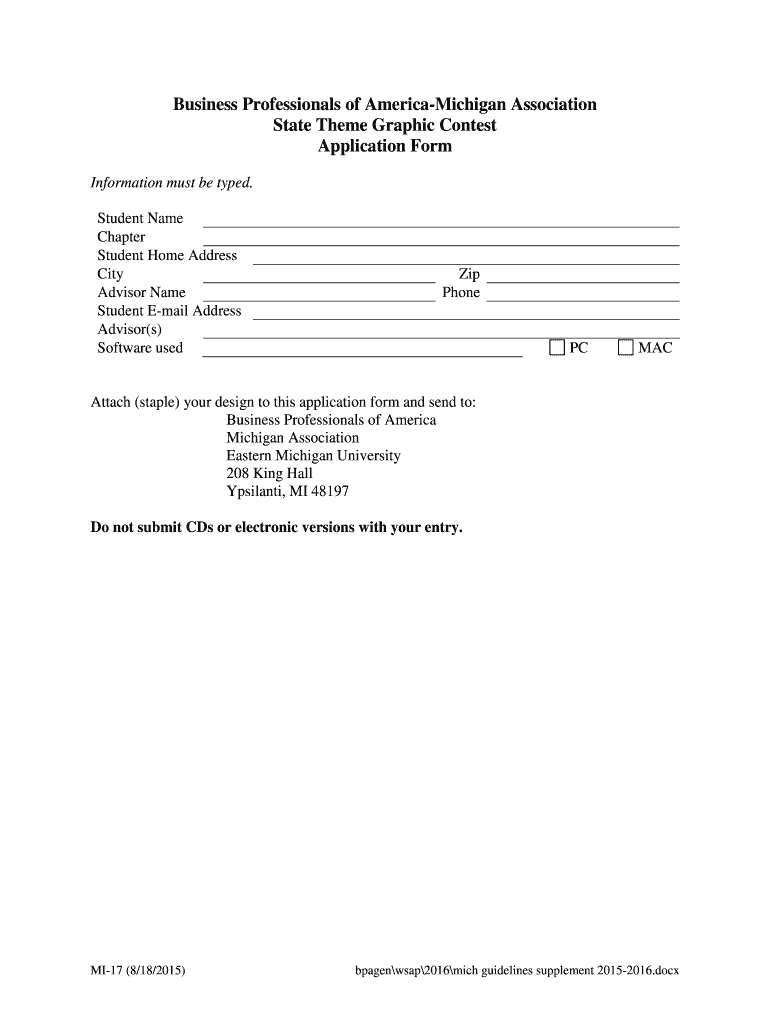Fillable Online michiganbpa Michigan State Theme Graphic Contest ...