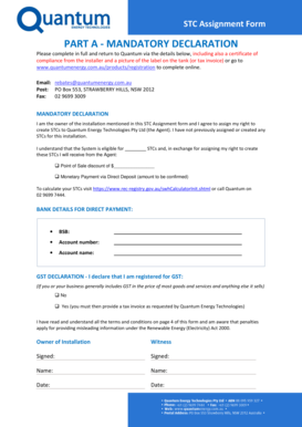 Fillable Online PART A MANDATORY DECLARATION Fax Email Print - pdfFiller