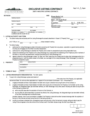 Fillable Online (NOT A MULTIPLE LISTING CONTRACT) Fax Email Print ...