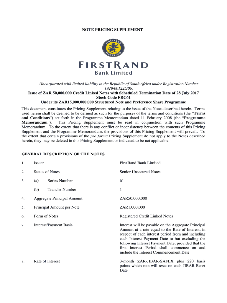 Fillable Online Stock Code FRC61 Fax Email Print - pdfFiller