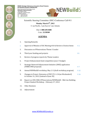 Fillable Online newbuildscanada SSC Conf Call 11 Agendadoc ...