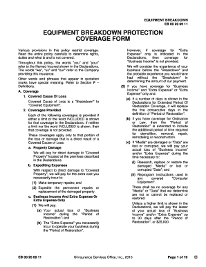 Equipment Breakdown Coverage Form - Fill Online, Printable, Fillable ...