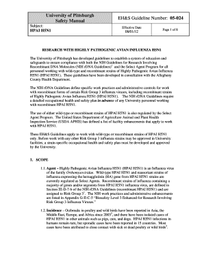 Fillable Online ehs pitt SOP HPAI - Environmental Health and Safety ...