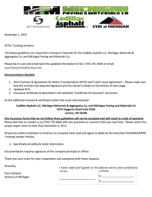 Fillable Online MTA amp Safety Sheets - Stoneco Fax Email Print - pdfFiller