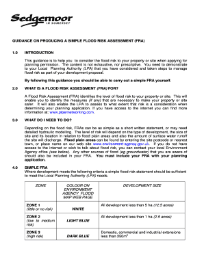 Fillable Online homesinsedgemoor GUIDANCE ON PRODUCING A SIMPLE FLOOD ...