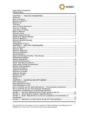 Fillable Online Light Sweet Crude Oil Product Note 1 The contents of ...