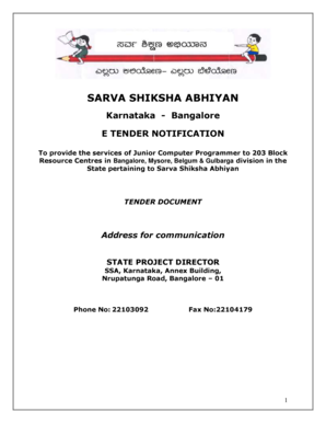 Fillable Online E TENDER NOTIFICATION Fax Email Print - pdfFiller