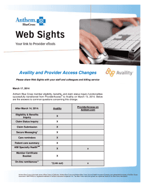 Fillable Online Availity and Provider Access Changes Fax Email Print ...