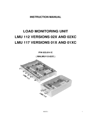 Fillable Online LMU 112 - 117 LOAD MONITORING UNIT Fax Email Print ...