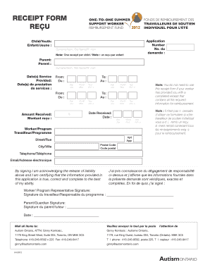 Fillable Online 2012 Receipt template - Autism Ontario Fax Email Print ...