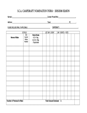 Sca Campdraft - Fill Online, Printable, Fillable, Blank | pdfFiller