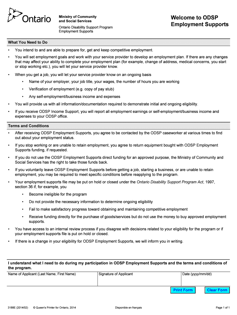 Fillable Online forms ssb gov on Welcome to ODSP Employment Supports ...