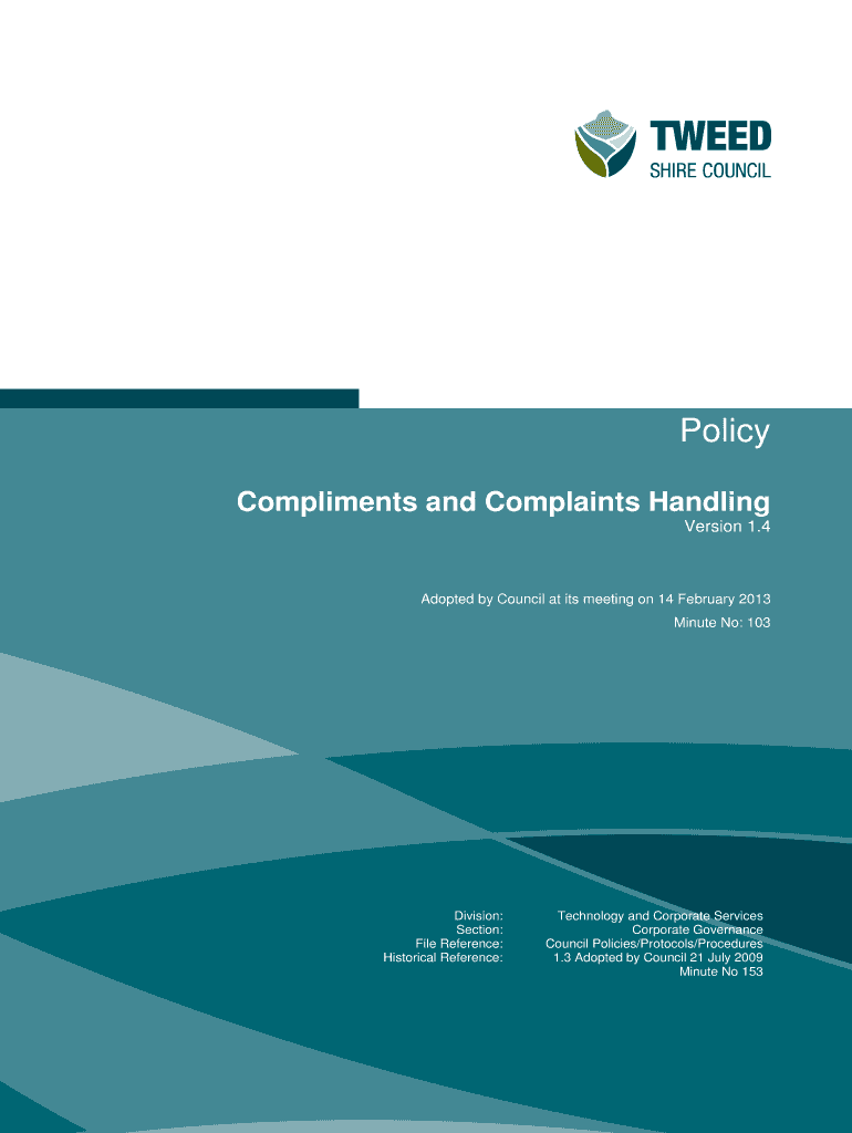 Fillable Online Compliments and Complaints Handling Fax Email Print ...