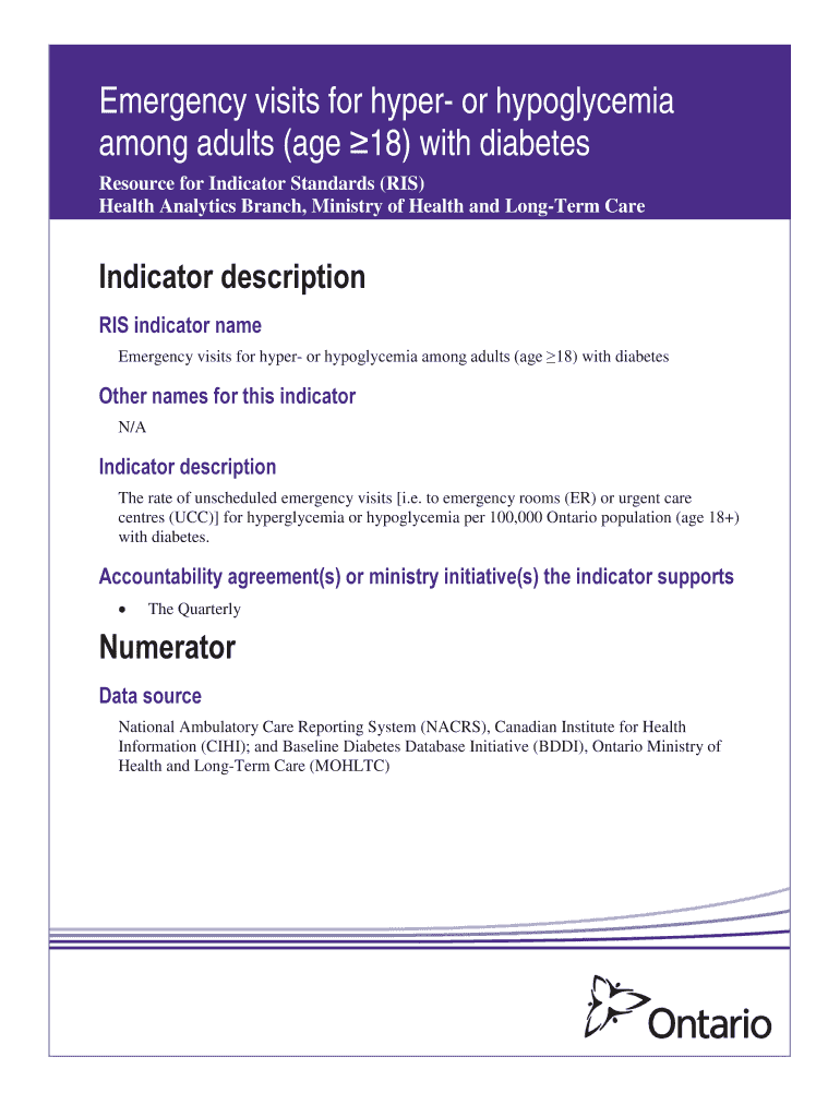 Fillable Online Emergency visits for hyper- or hypoglycemia Fax Email ...
