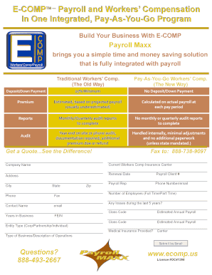 Fillable Online E-COMP Flyer - Payroll Maxx Fax Email Print - pdfFiller