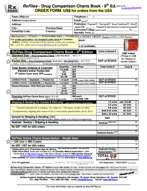 Fillable Online Chart Book ORDERFORM - US - RxFiles Fax Email Print ...