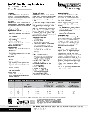 Fillable Online EcoFill Wx Blowing Insulation for Weatherization ...