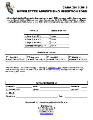 Fillable Online secure cada1 CADA 2003 04 Directory Listing Form Fax ...