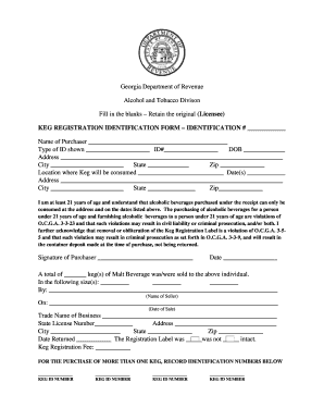 Fillable Online Keg registration identification form - Department of ...