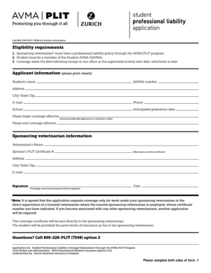Fillable Online cvm ncsu Student professional liability application ...